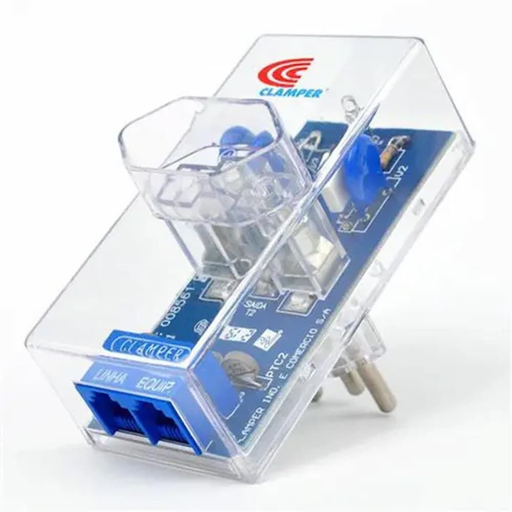 Protetor Contra Raios Clamper Energia com Telefone Bivolt - Proteção de ...