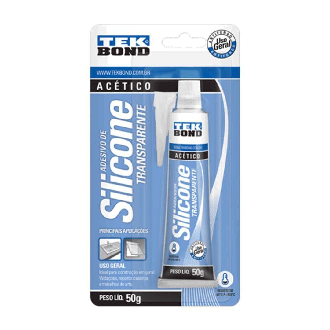 Descubra o Adesivo Silicone Acético Transparente 50g TekBond para ...